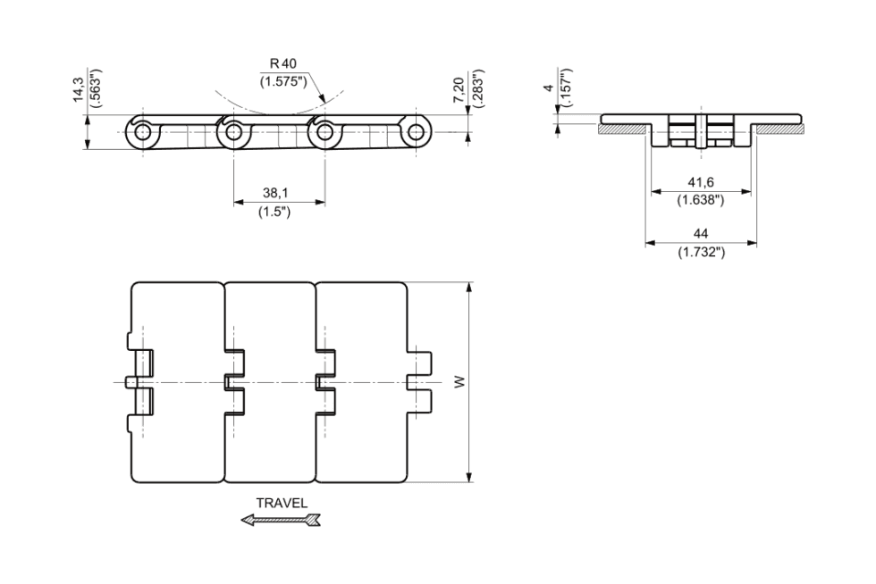 Tynic | Regina Plastic Conveyor Chains: 820 Series